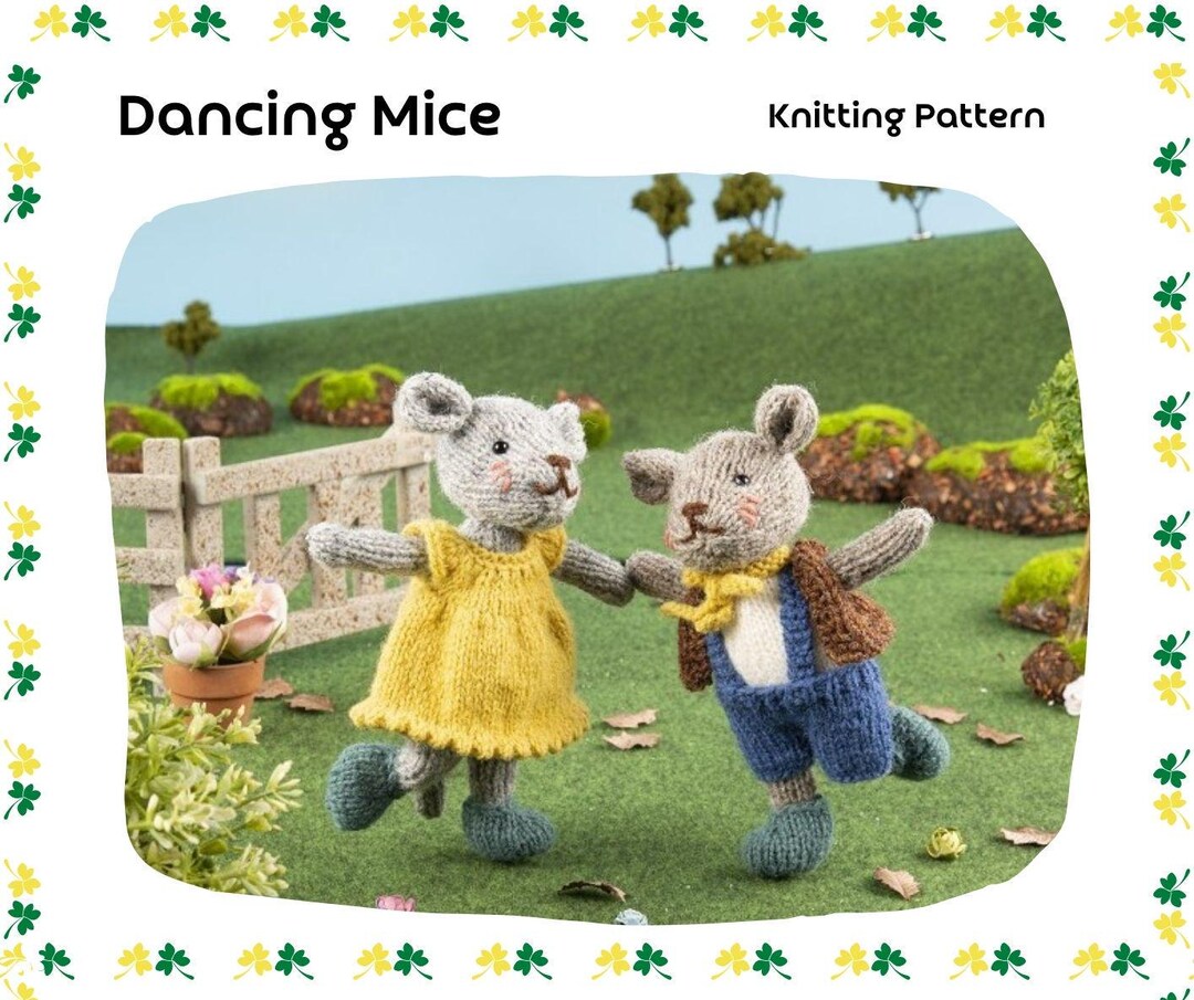 Dancing Mice Knitting Pattern PDF, Girl and Boy Mouse Pattern - Etsy