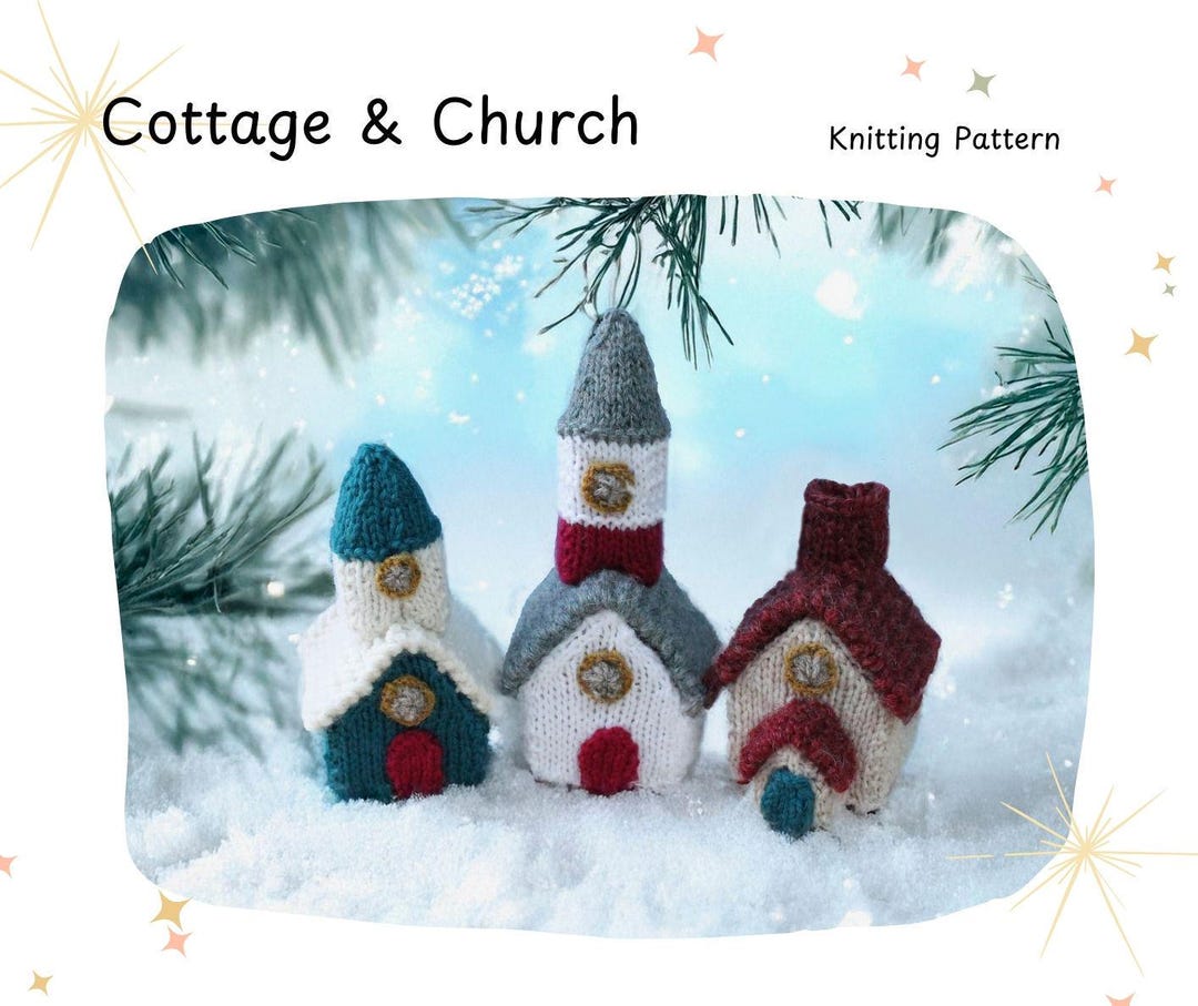 Mini Knitted Cottage and Church Knitting Pattern PDF - Etsy