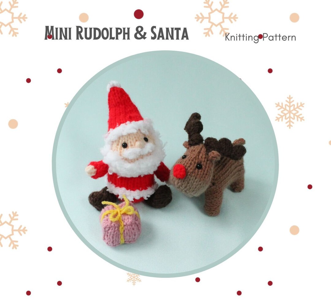 Mini Rudolph and Santa Knitting Pattern PDF - Etsy