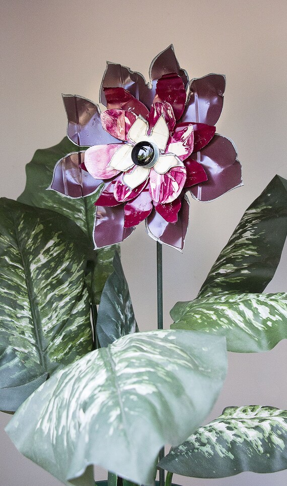 Indoor Outdoor Metal Flower. Use as patio deck Wall Hanging or | Etsy