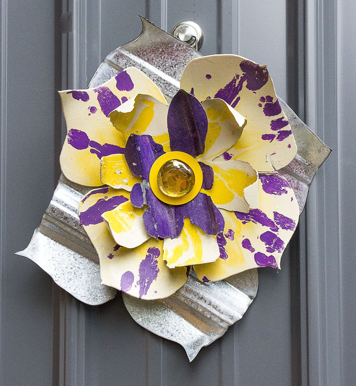Galvanized Metal Flower. Use as Yard Art or Indoor-outdoor - Etsy
