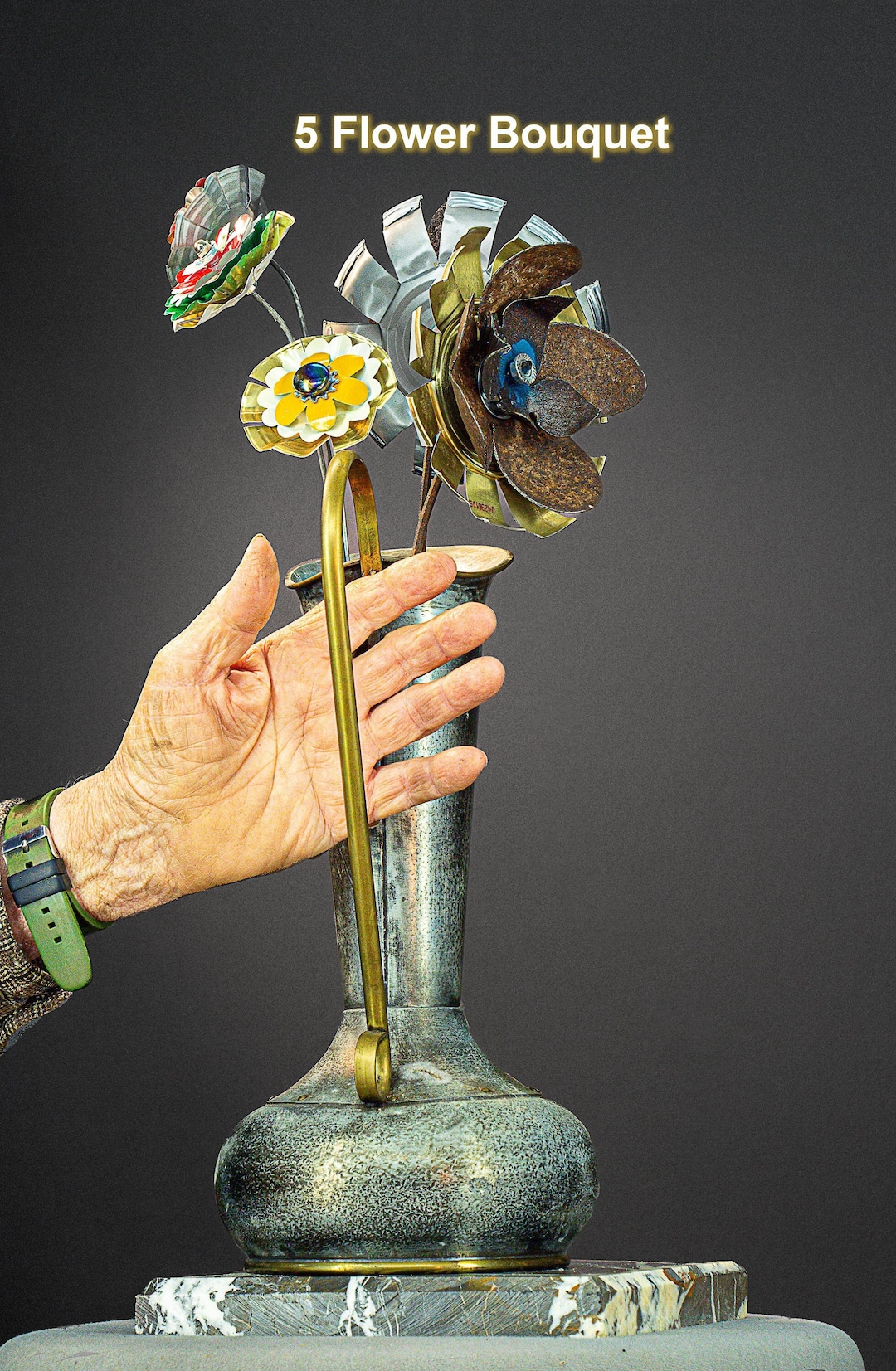 Metal Wildflowers. Bouquet of 5 (no Vase). Flower Arrangement From ...