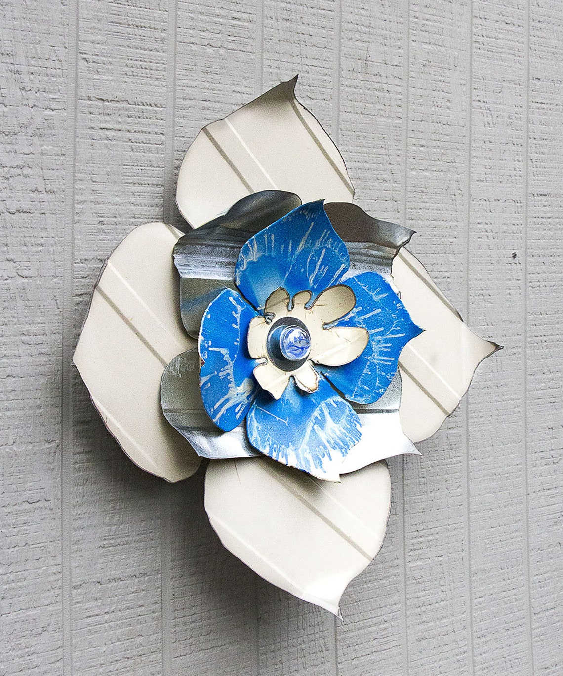 Huge 19-inch Galvanized Metal Flower. Use as Wall Hanging or | Etsy