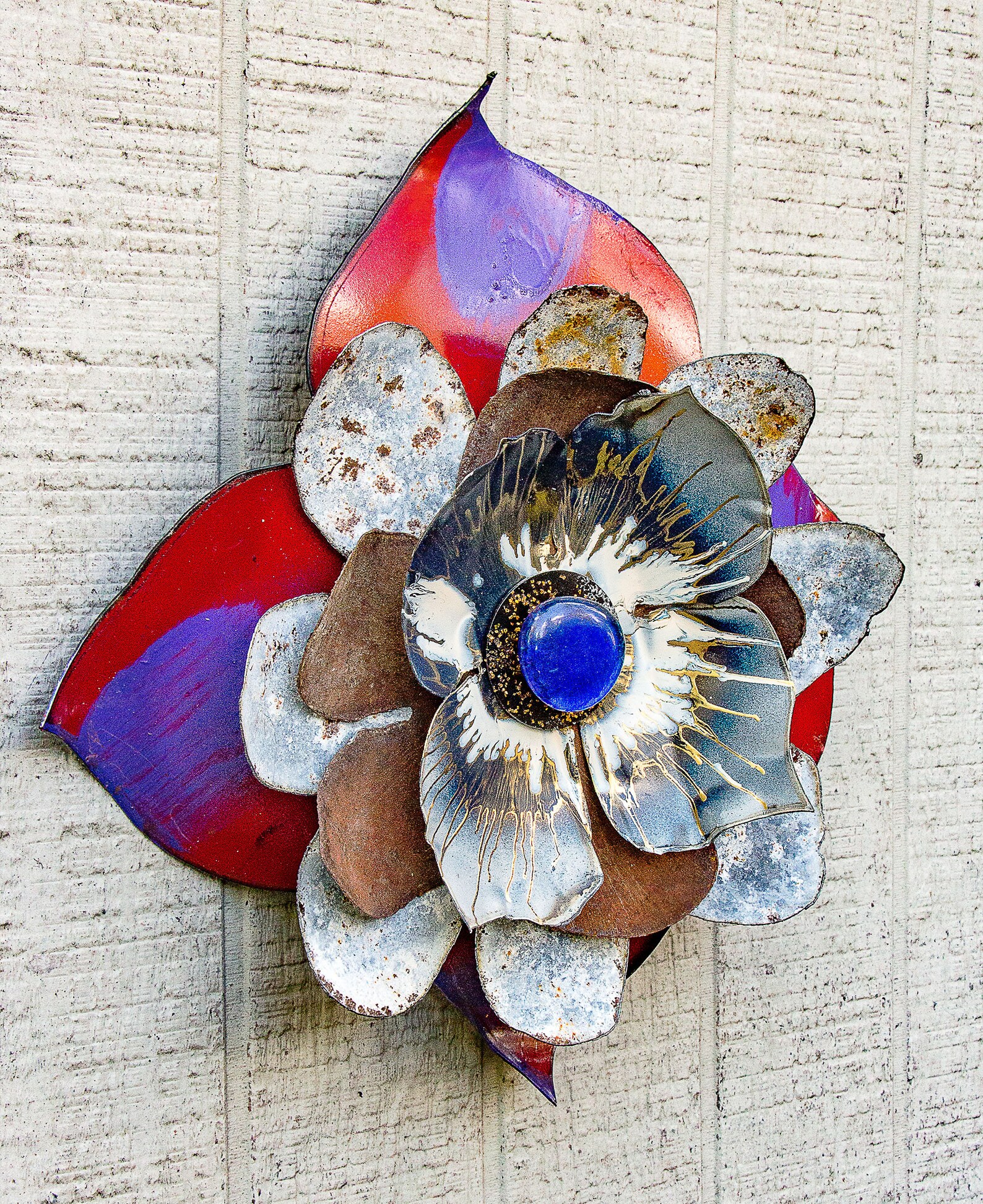 Red White Blue Metal Flower. Use as Wall Hanging or Yard Art - Etsy