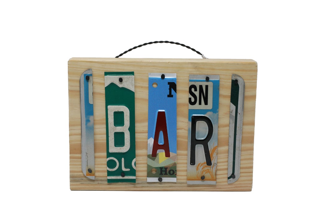 License Plate "bar" Plaque - Etsy