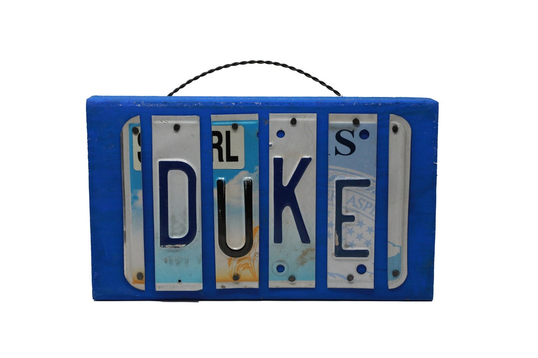 License Plate "duke" Plaque - Etsy