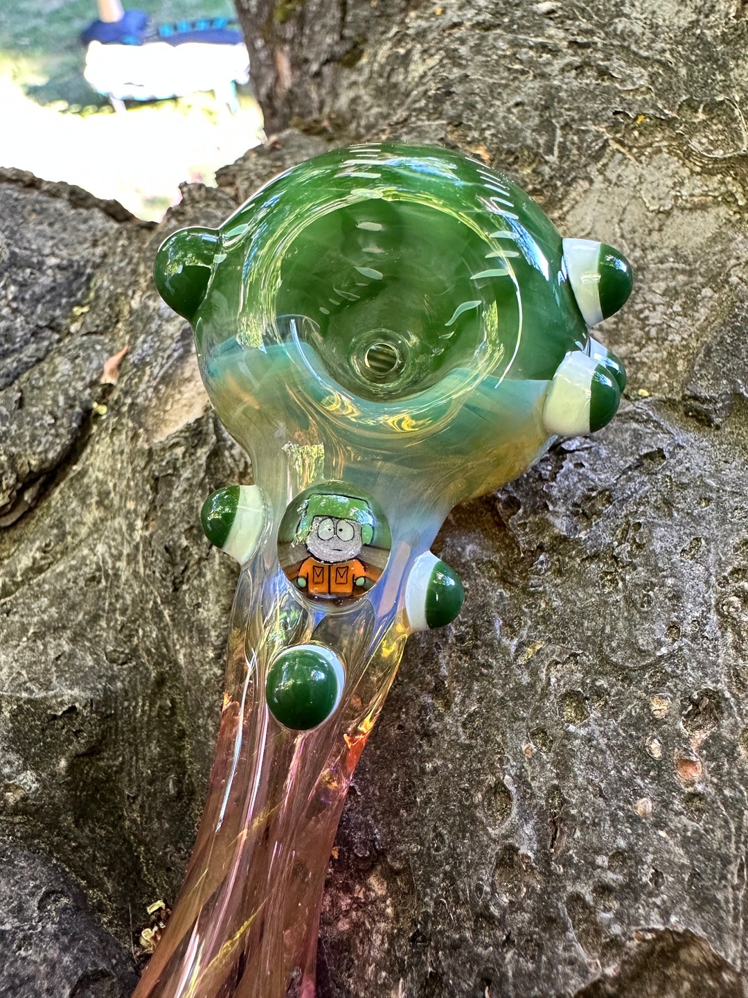 KYLE Glass Pipes. Hand Blown KYLE Millie Green With White Highlights ...