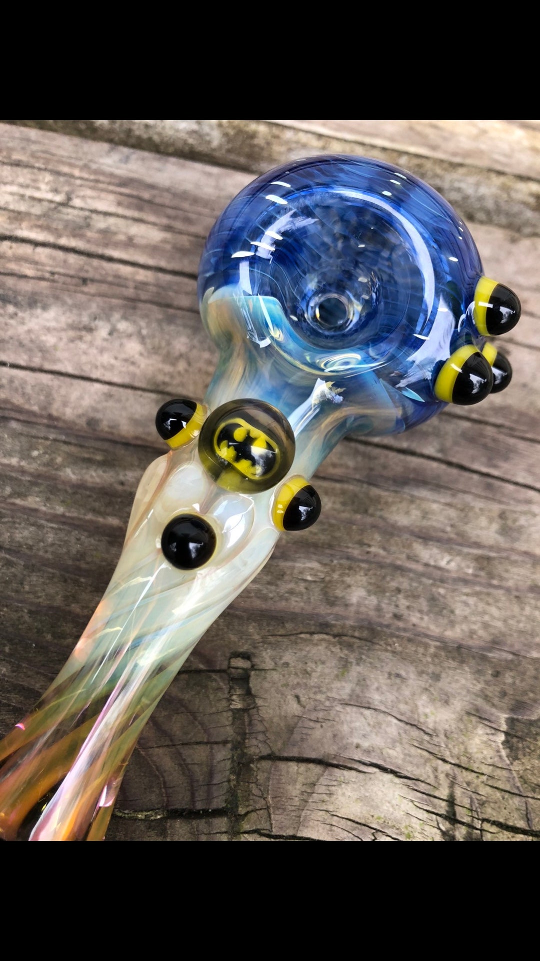 BAT Glass Pipes. BAT Millie With Yellow and Black Highlights. Fumed ...