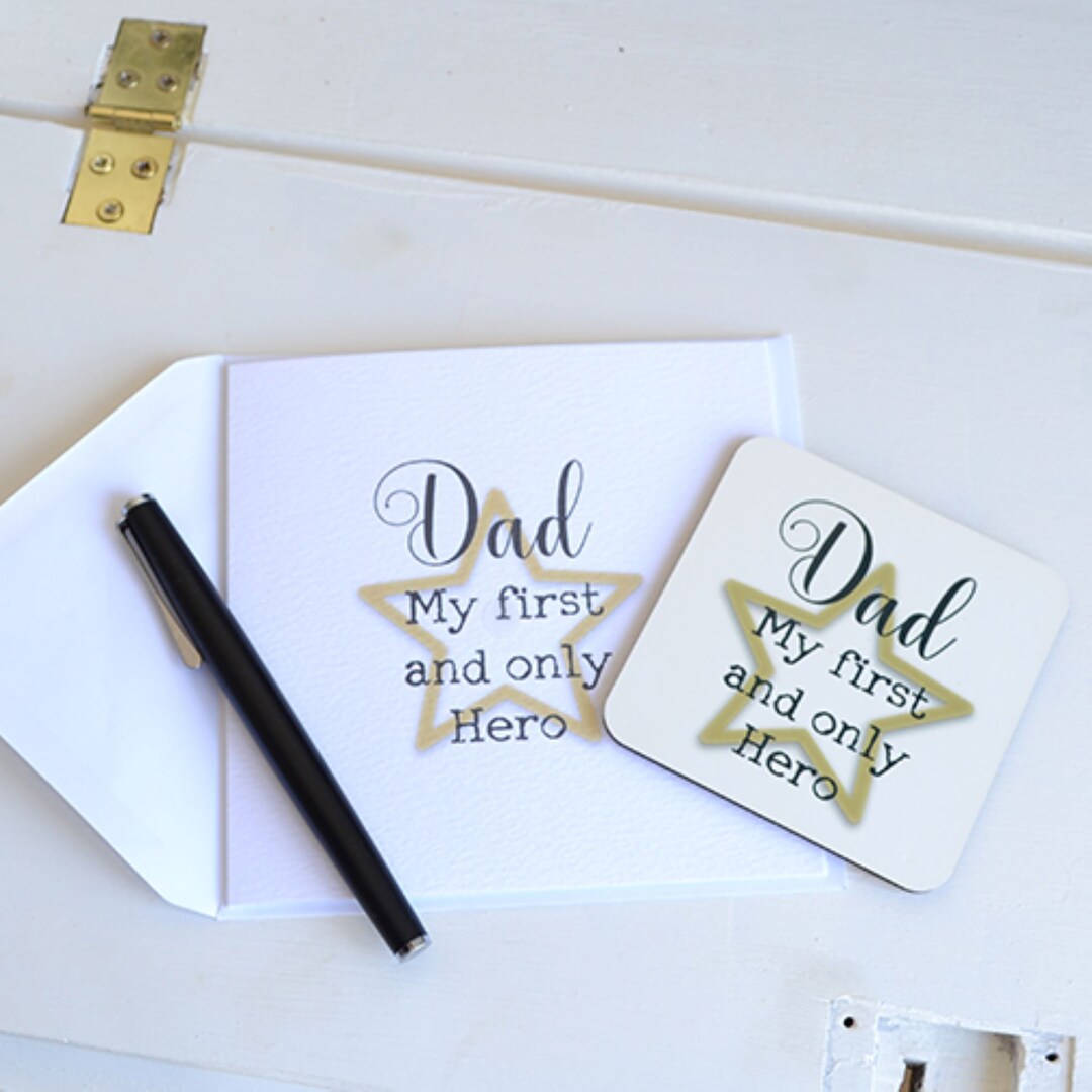 Fathers Day Card, Dad My Hero, Greetings Card for Him, Card for Dad ...