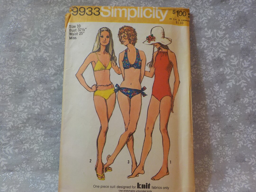 Simplicity Bathing Suit 9933 Miss Size 10s Bust 32 1/2 Waist 25 Pattern Cut & Used - Etsy