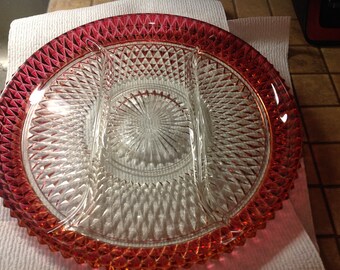 Ruby Glass Platter - Etsy
