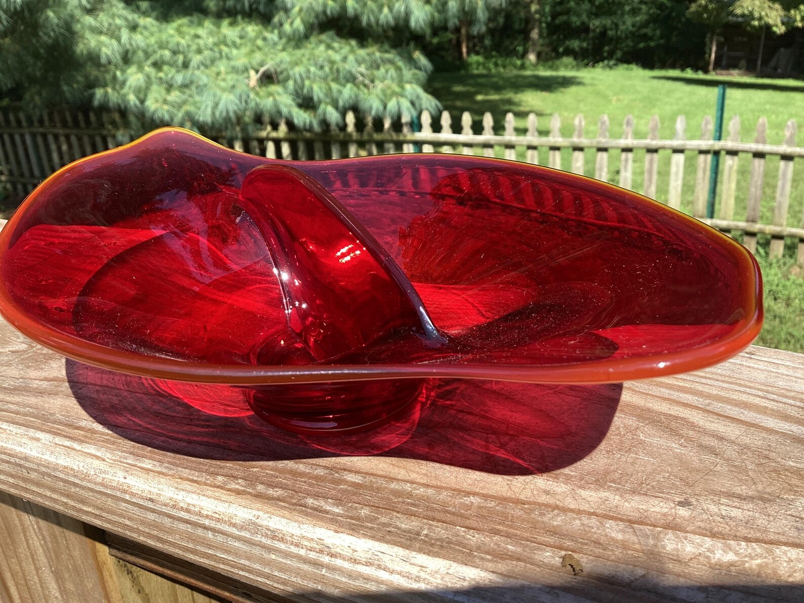 Vintage Ruby Red Candy Dish /serving, Divided in Middle, Holiday - Etsy