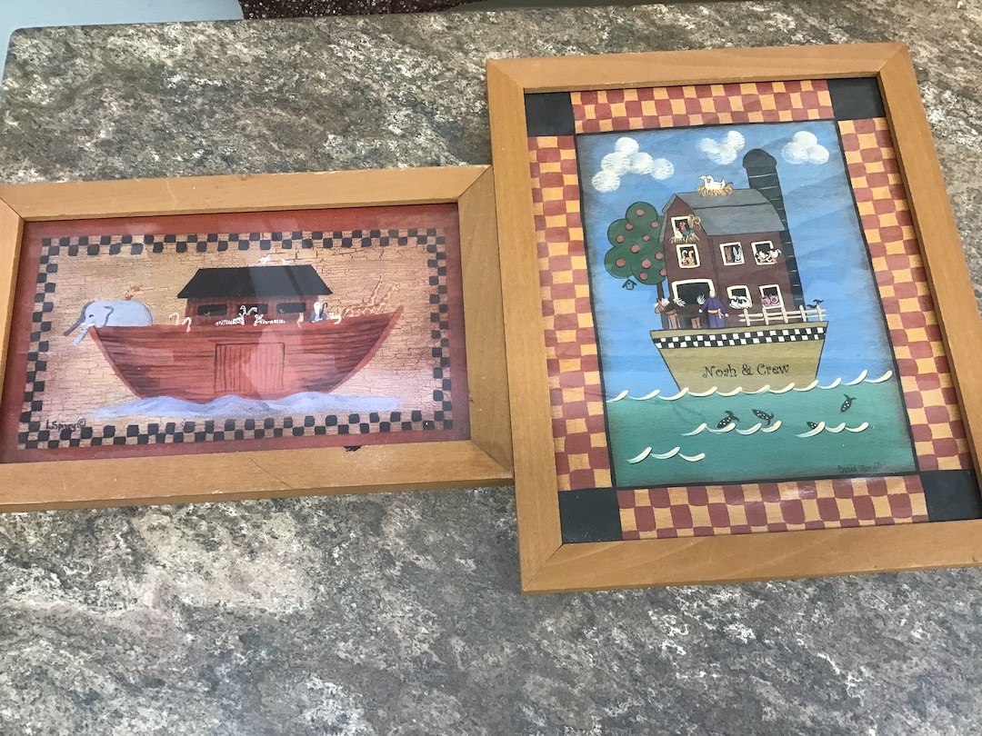 Vintage Framed Print by L.spivey of Noah’s Ark, Animals, Two by Two - Etsy