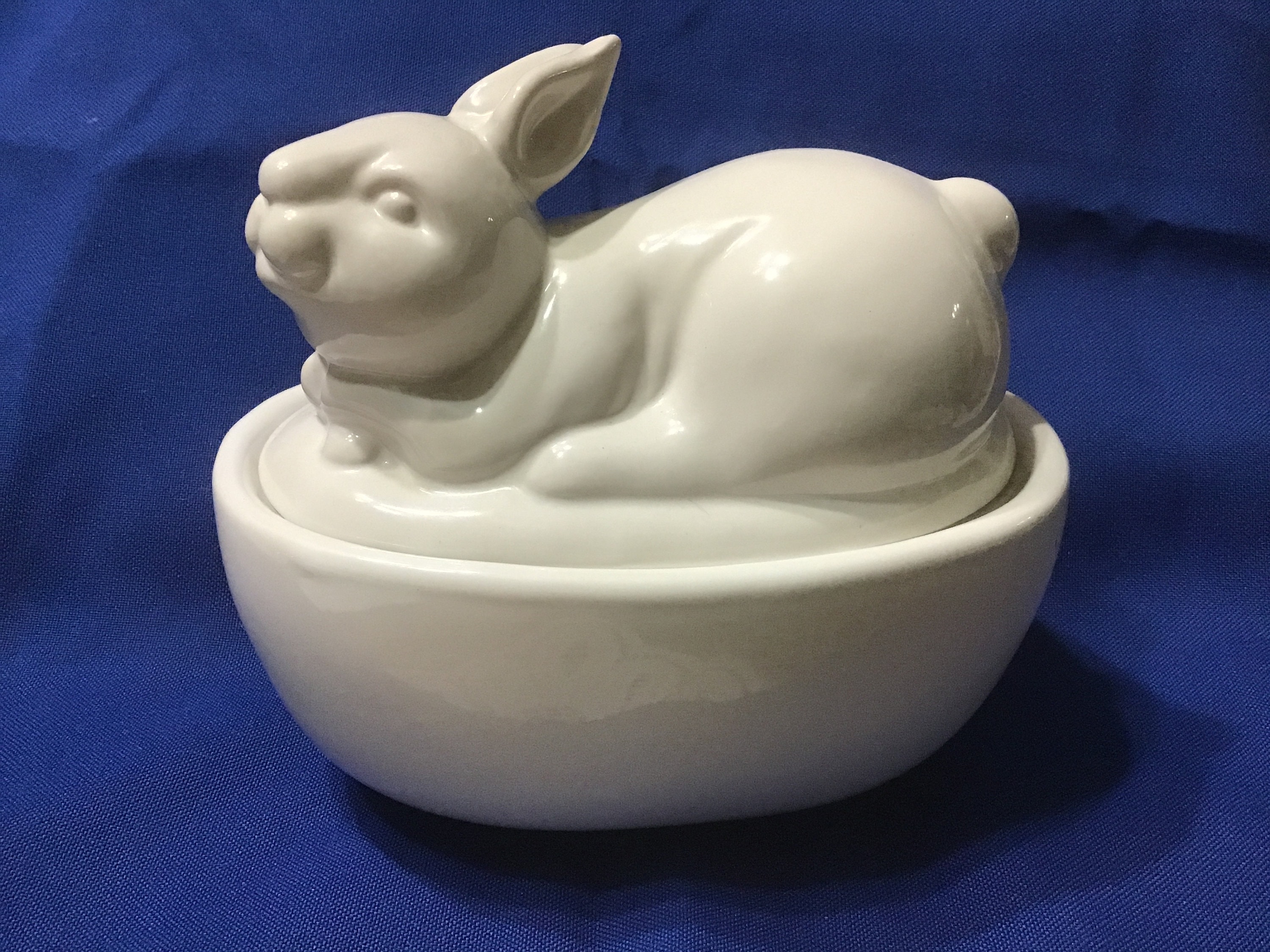 Vintage White Porcelain Rabbit Dish Candy Change Or | Etsy