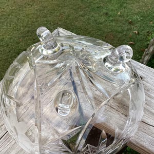 Vintage Crystal Extra Large Candy Dish With Lid, Beautiful Etched ...