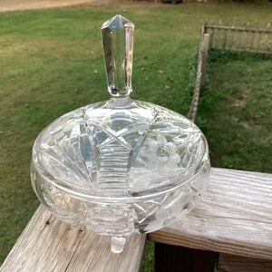 Vintage Crystal Extra Large Candy Dish With Lid, Beautiful Etched ...