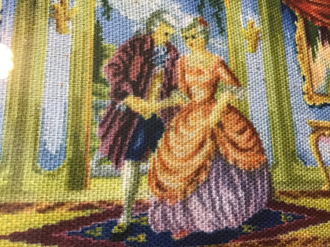 19th Century Victorian Petit Point Art , Man & Woman , Parlor - Etsy