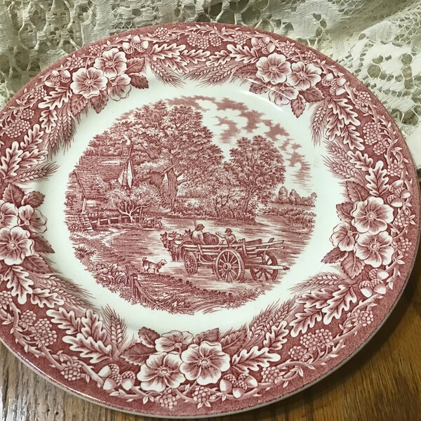 Vintage Farm Scene Plates - Etsy
