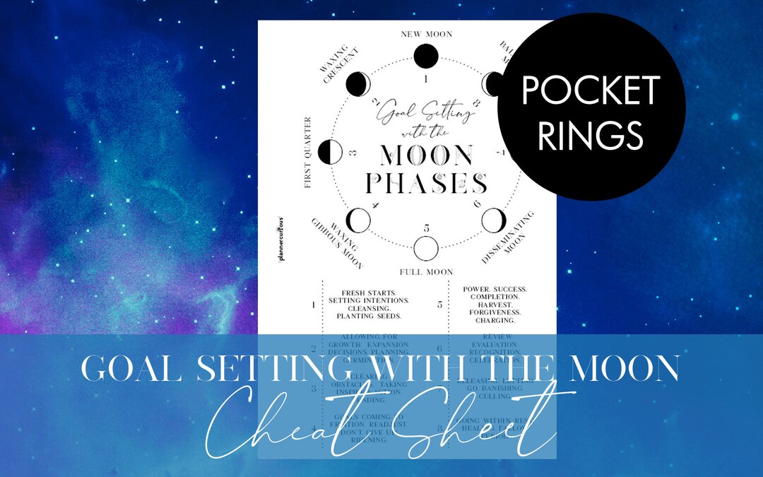 Printable Goal Setting With the Moon Phases Insert for Pocket Rings ...