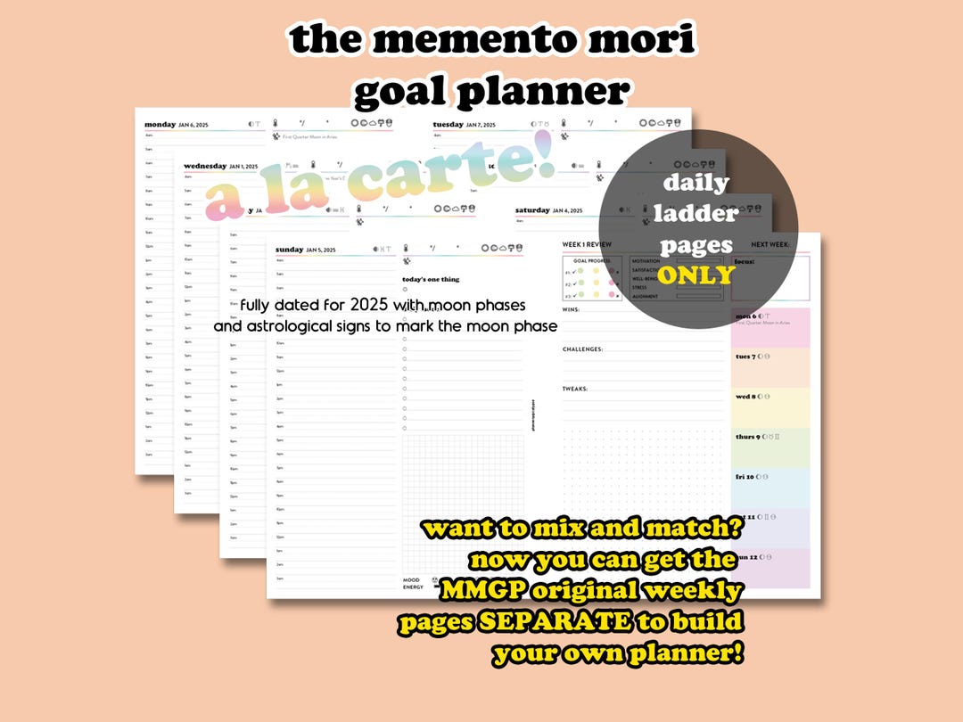 2025 the Memento Mori Goal Planner *A La Carte*: Daily Ladder Spread ...