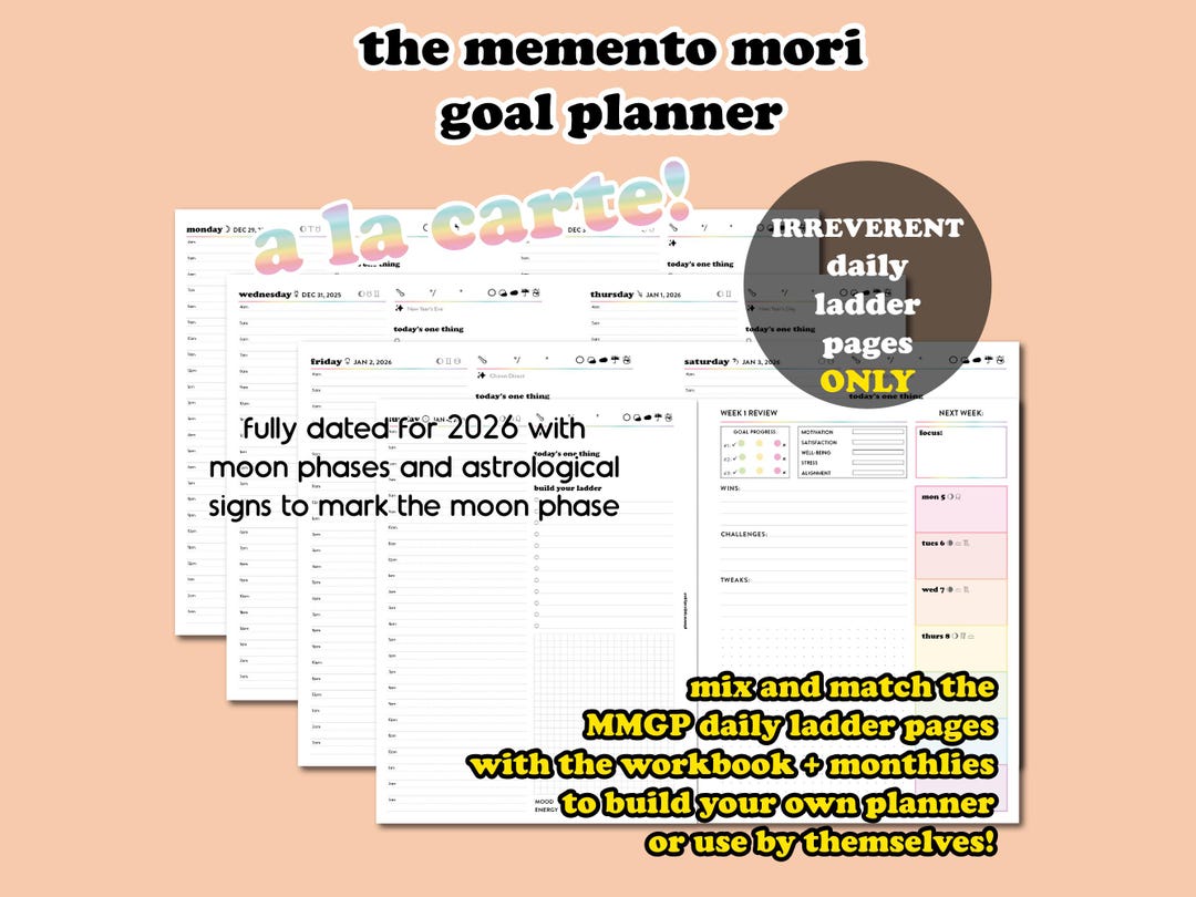 2026 the Memento Mori Goal Planner *A La Carte*: Daily Ladder Spread ...