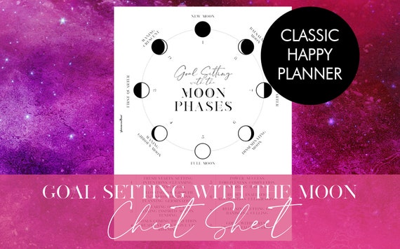 Printable Goal Setting With the Moon Phases for Classic Happy - Etsy