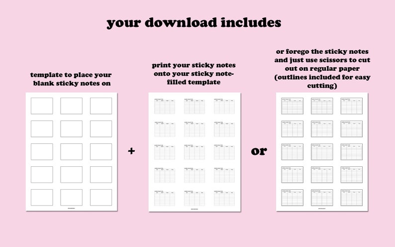 PRINTABLE Simplifed Word Count Tracker 1.5" X 2" Sticky Notes for ...