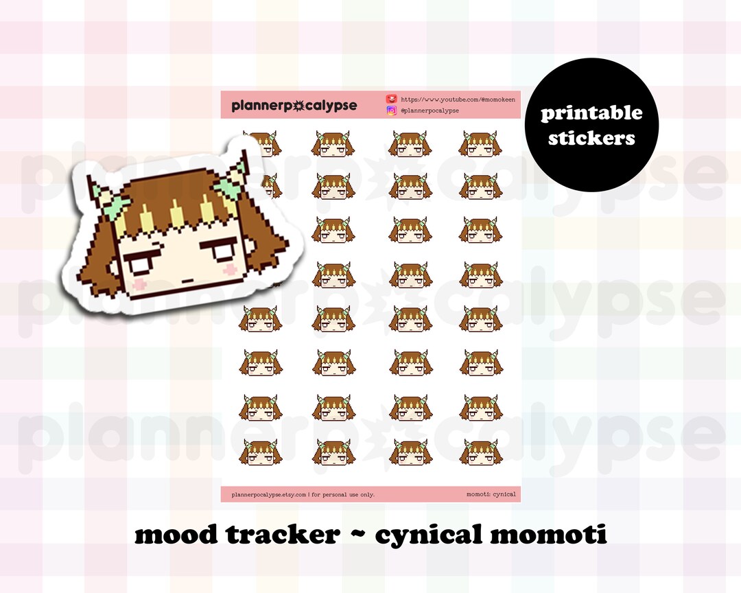 Cynical Momoti | Cute Printable Momokeen Emoji Stickers to Track Your ...