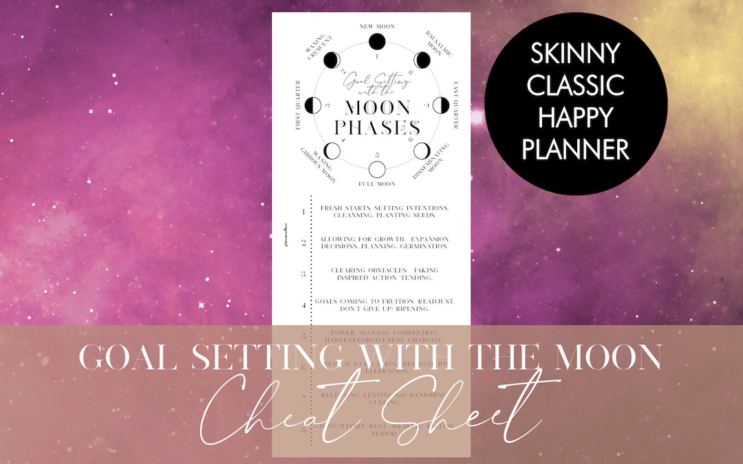 Goal Setting With the Moon Phases Printable for Skinny Classic Happy ...