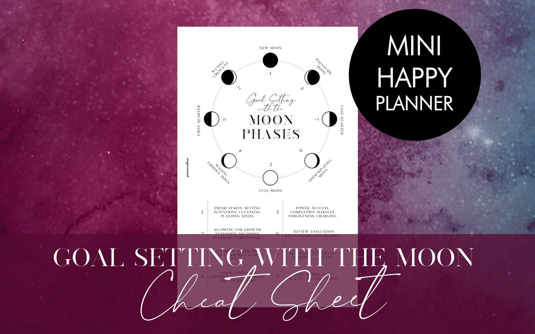 Printable Goal Setting With the Moon Phases for Mini Happy Planner ...