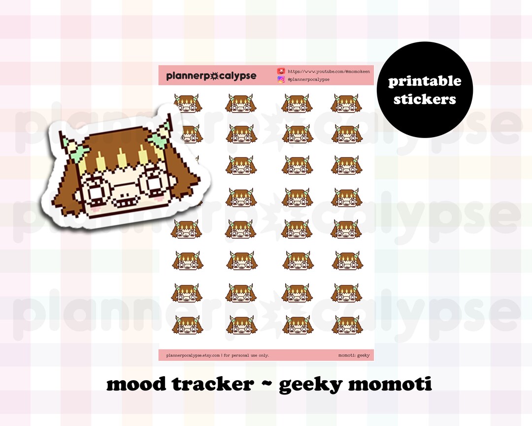Geeky Momoti | Cute Printable Momokeen Emoji Stickers to Track Your ...