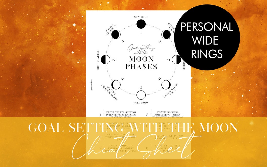 Printable Goal Setting With the Moon Phases for Personal WIDE Rings ...