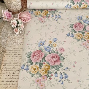 Vintage Floral Roses Wallpaper English Cottage Rose Floral Wallpaper by ...