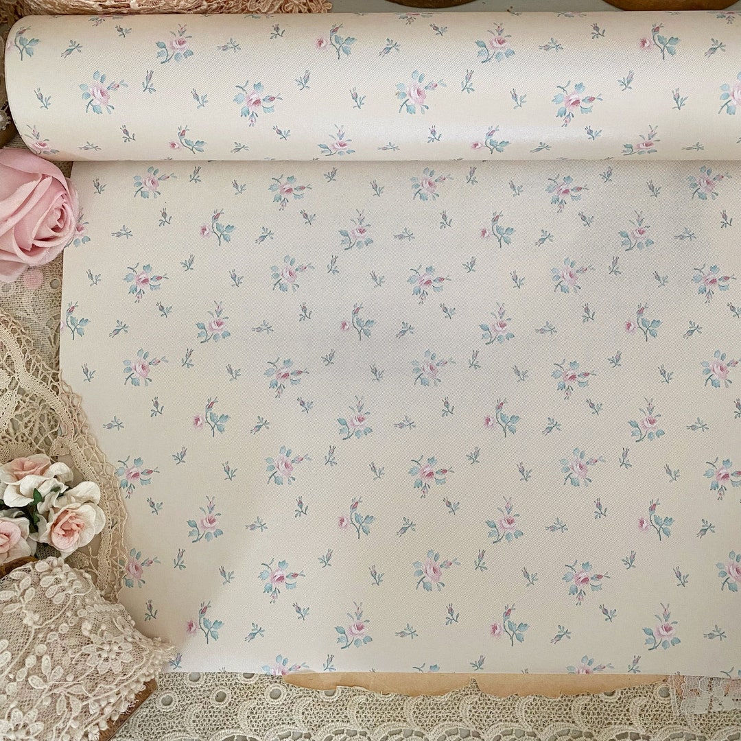 Vintage Ditsy Floral Roses Shabby Chic Wallpaper by the Yard - Etsy