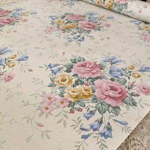 Vintage Floral Roses Wallpaper English Cottage Rose Floral Wallpaper by ...