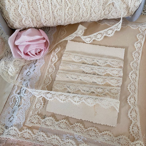 Vintage Ecru Cream Scalloped Edging Doll Lace Trim by the Yard - Etsy