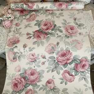 Vintage Floral ROSES Wallpaper by the Yard - Etsy