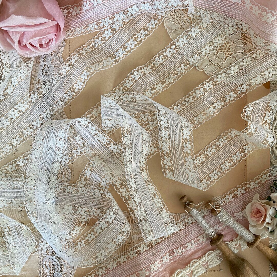 Vintage Floral Ivory Doll Lace Ribbon Trim by the Yard - Etsy