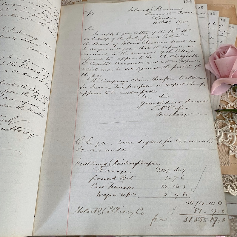 Antique 1900s Calligraphy Handwritten Records Ledger Paper - Etsy