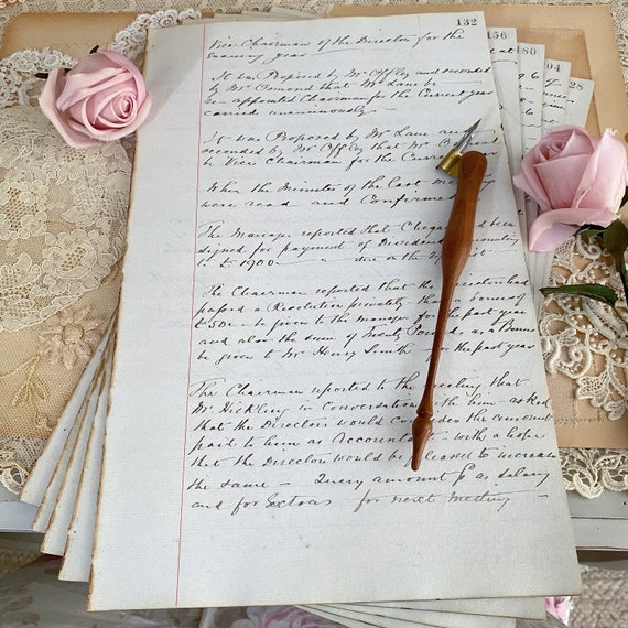 Antique 1900s Calligraphy Handwritten Records Ledge Paper - Etsy