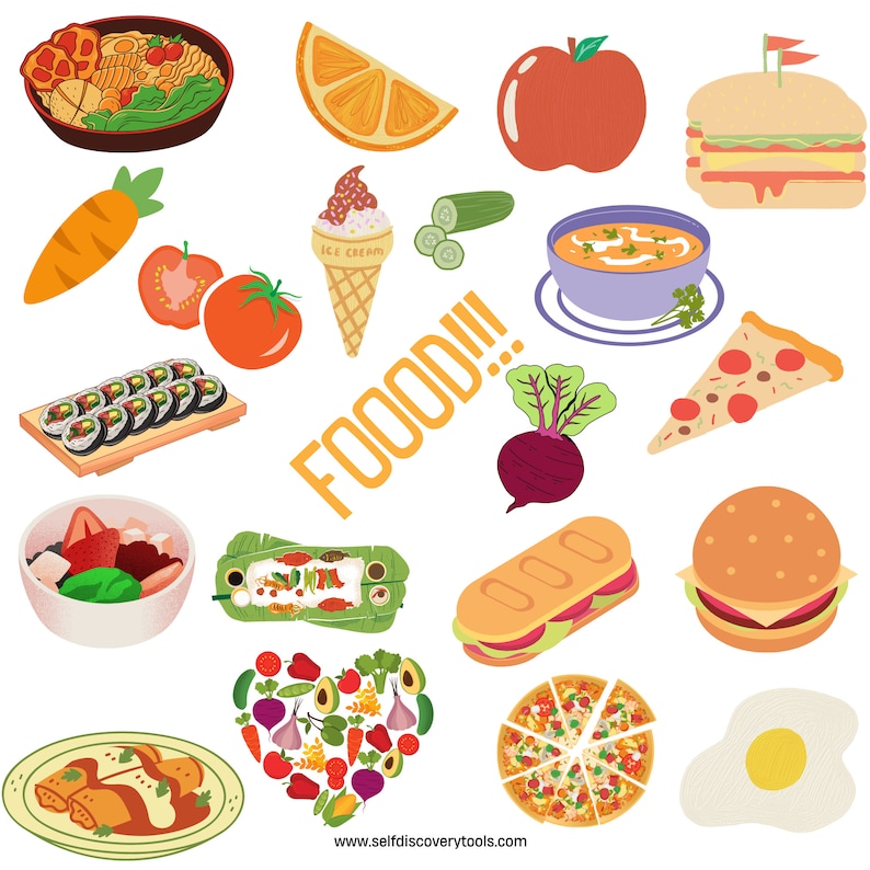 75 FOOD PLANNER Stickers PNG Digital Printable Pizza Cricut Dessert ...