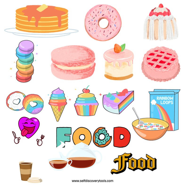 75 FOOD PLANNER Stickers PNG Digital Printable Pizza Cricut Dessert ...