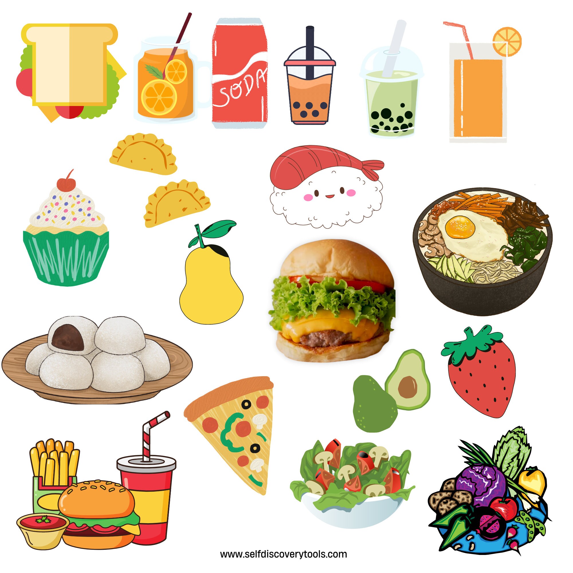 75 FOOD PLANNER Stickers PNG Digital Printable Pizza Cricut Dessert ...