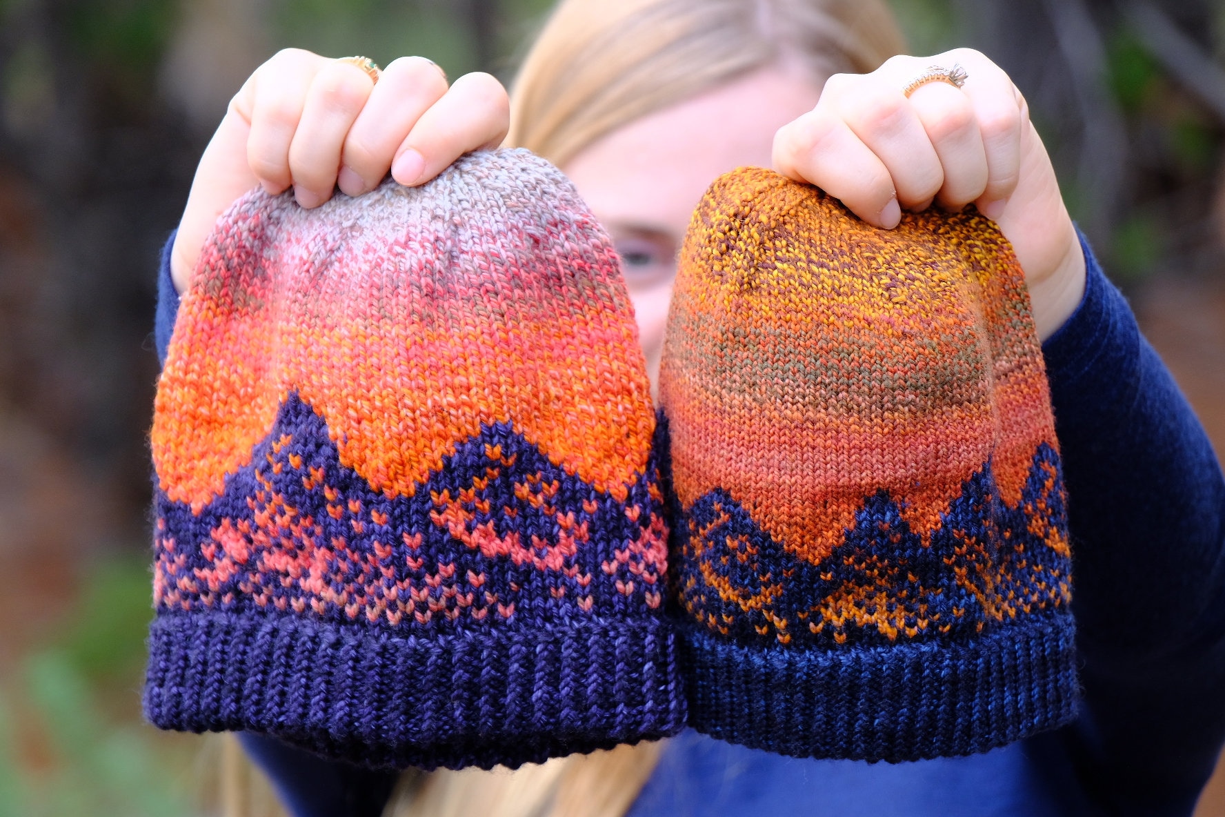 Knitting Pattern: Wildfire Hat (sport) // Adult Mountain Sunset Nature ...