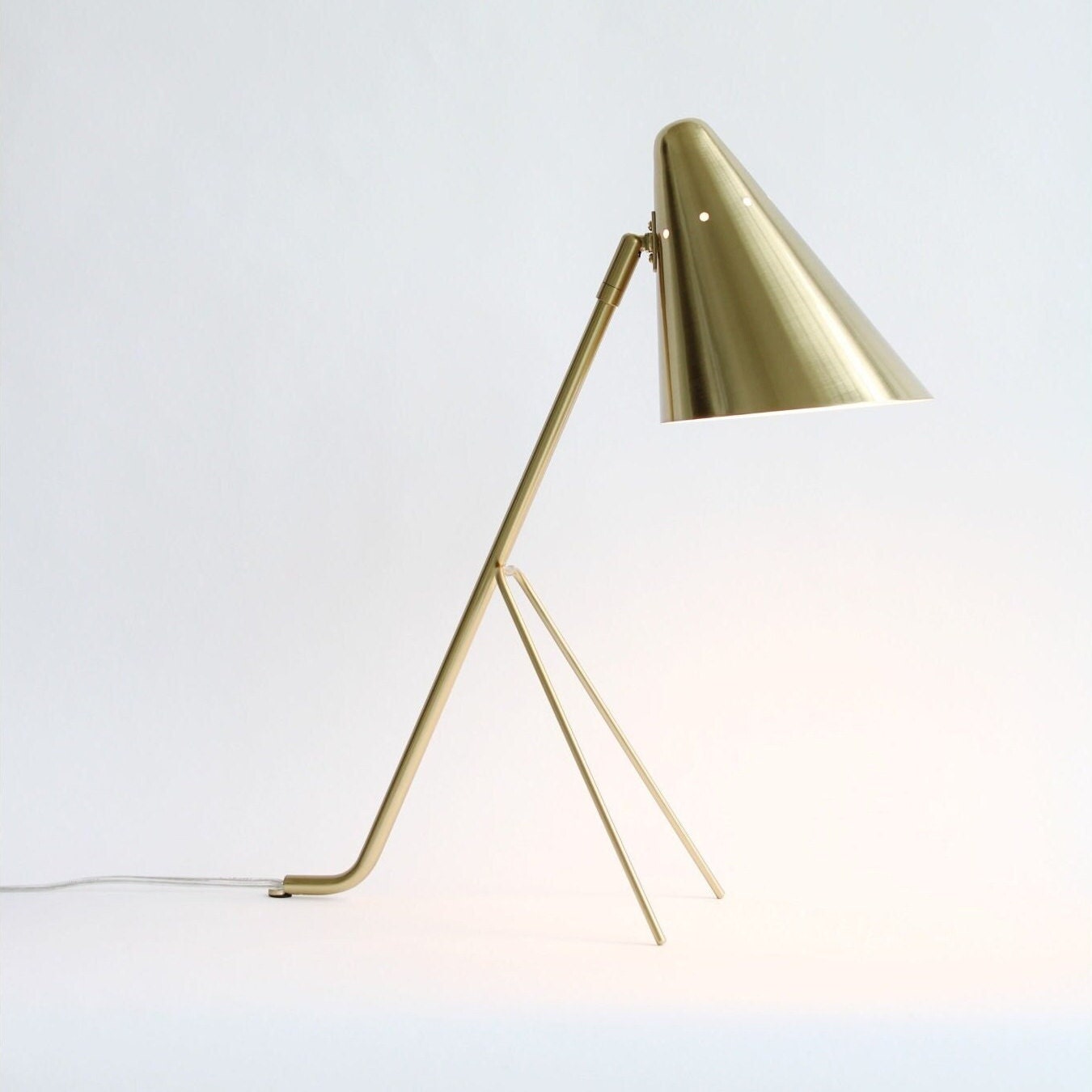 Mid Century Style Desk Wall Lamp Cone Shape Brass Shade - Etsy