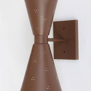 Mid Century Modern Style Double Cone Wall Light BROWN HOURGLASS SCONCE ...