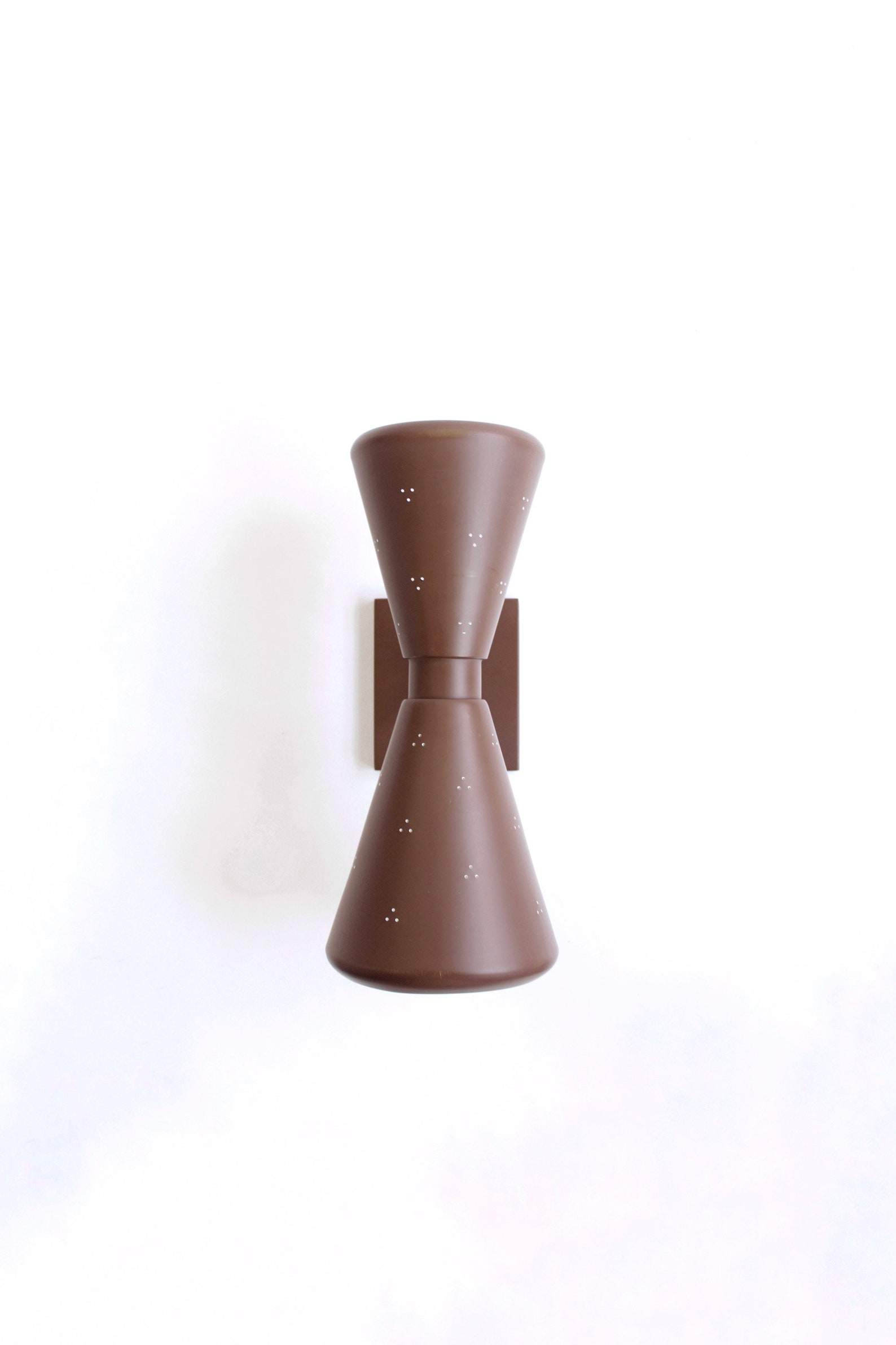 Mid Century Modern Style Double Cone Wall Light BROWN HOURGLASS SCONCE ...