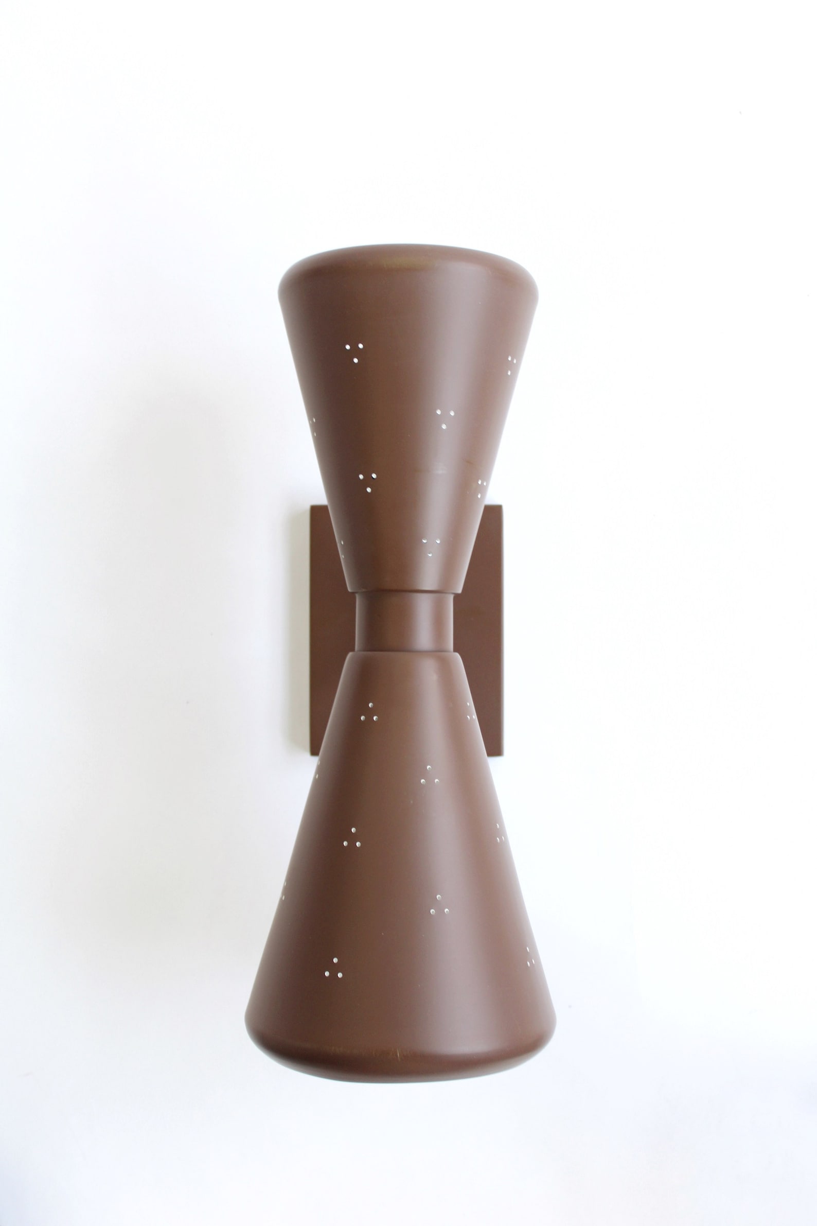 Mid Century Modern Style Double Cone Wall Light BROWN HOURGLASS SCONCE ...