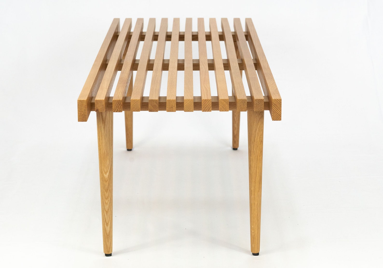 Mid Century Modern Oak Slat Bench Entryway or Coffee Table - Etsy