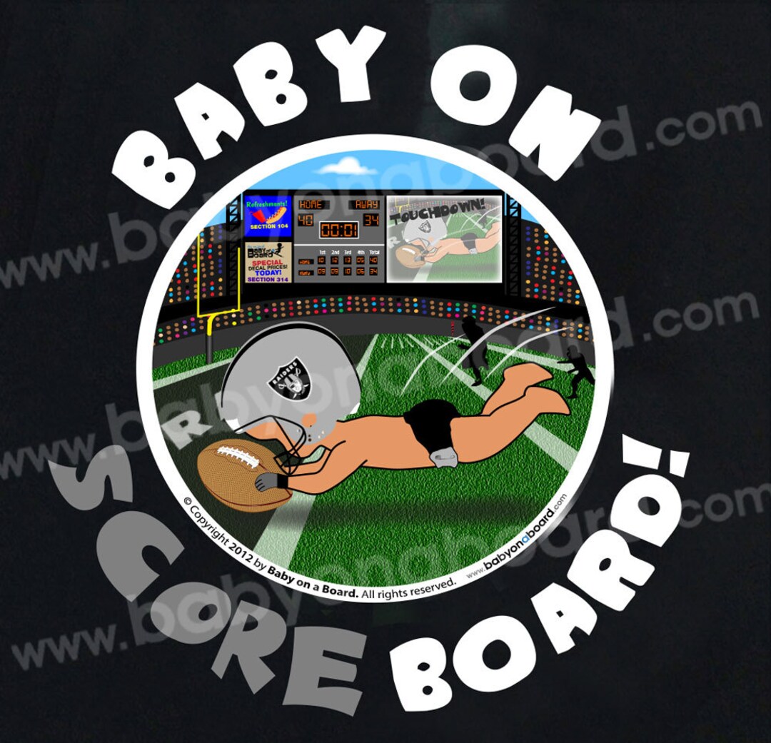 Baby on Scoreboard - Oak Raiders - Etsy